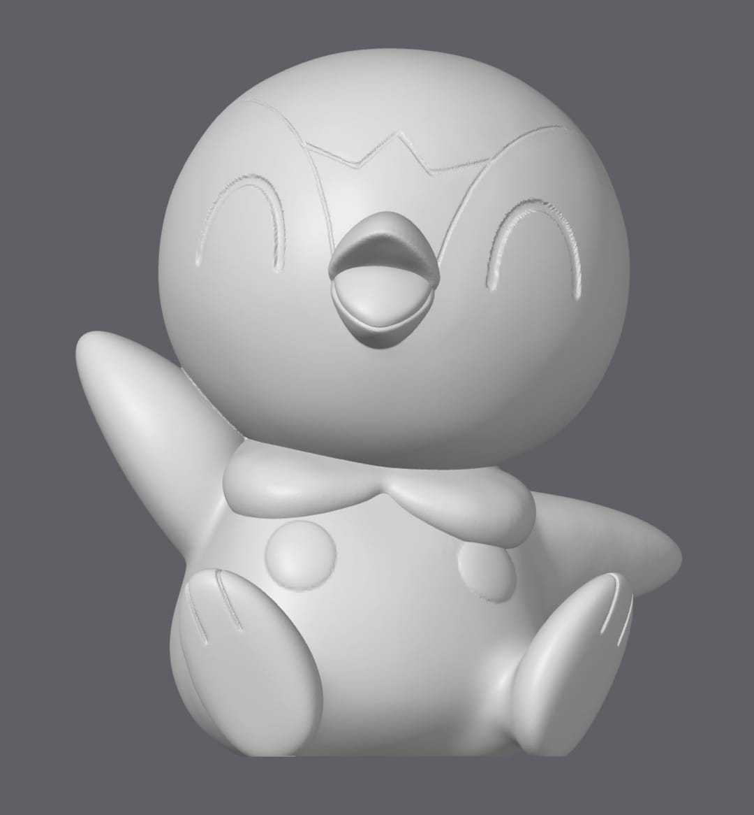 Piplup 3D Model STL File - High Quality Pokemon Sculpture Digital ...