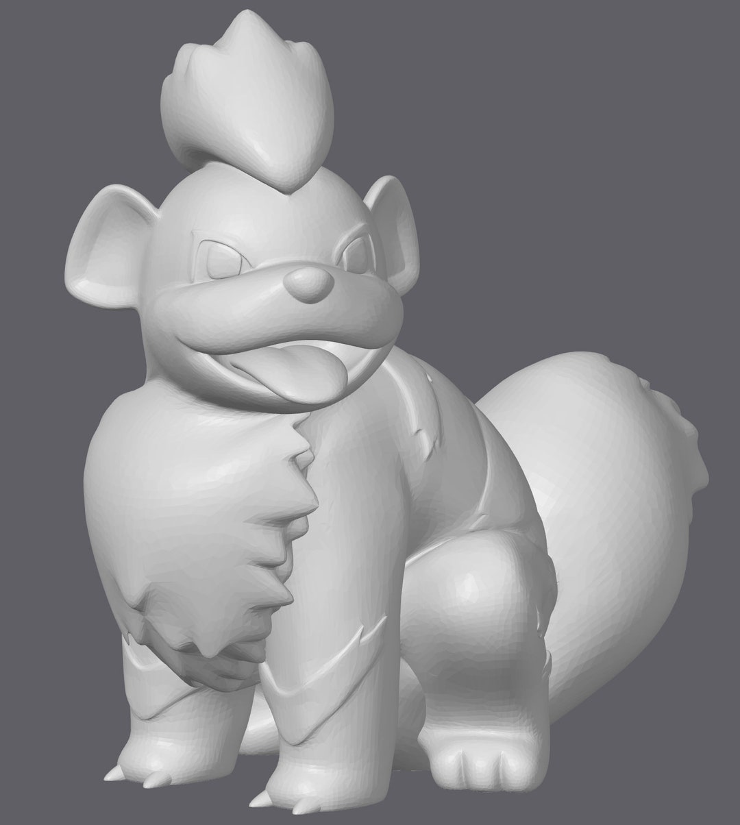 Growlithe 3D Model STL File High Quality Pokemon Sculpture Digital ...