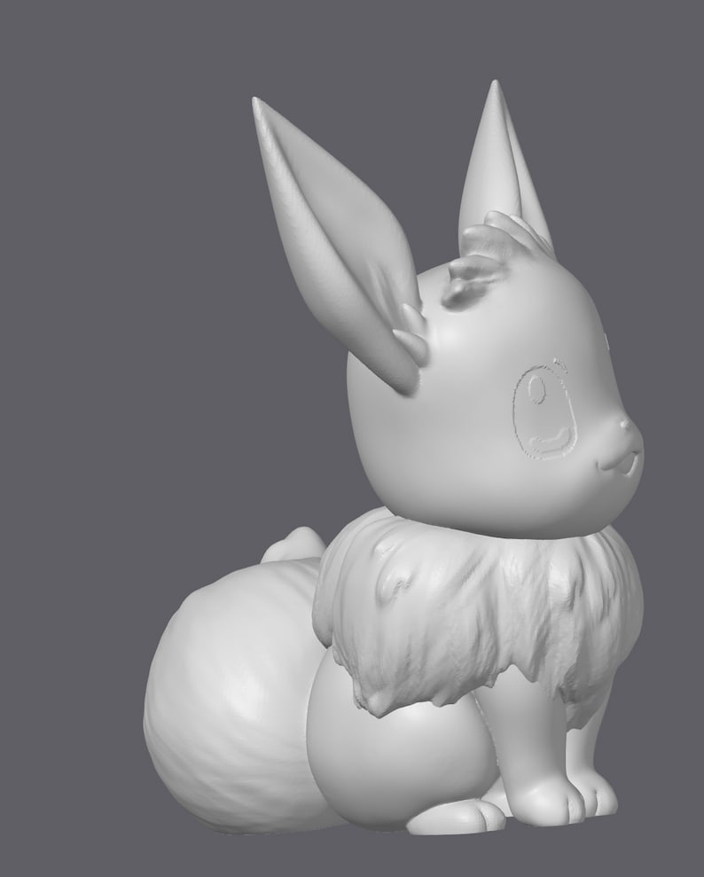 Eevee 3D Model STL File - High Quality Pokemon Sculpture Digital Download - DIY Pokemon Decor ...