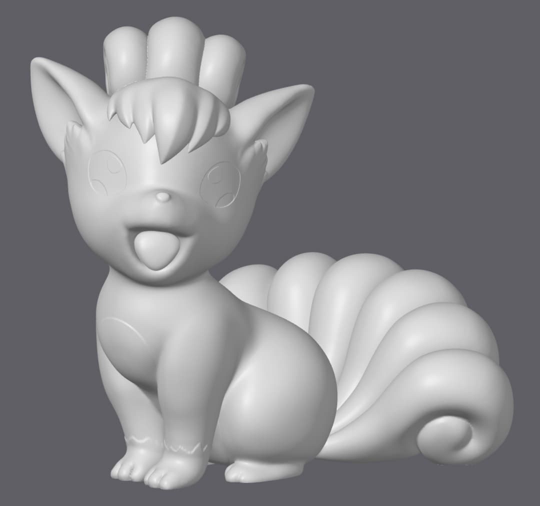 Vulpix 3D Model STL File - High Quality Pokemon Sculpture Digital ...