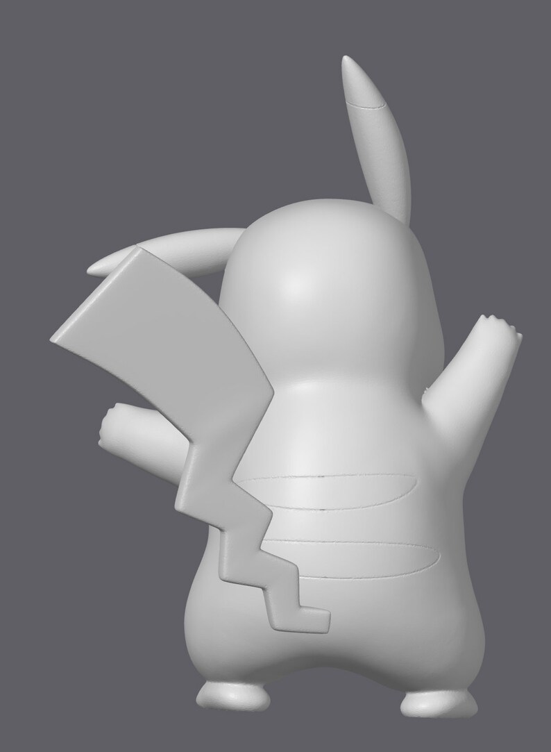 Pikachu 3D Model STL File - High Quality Pokemon Sculpture Digital ...