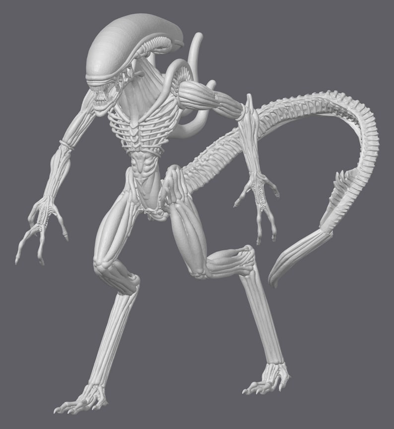Alien STL File for 3D Printing High Quality Digital Download Detailed ...