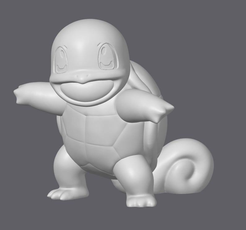 Squirtle 3D Model STL File - High Quality Pokemon Sculpture Digital ...