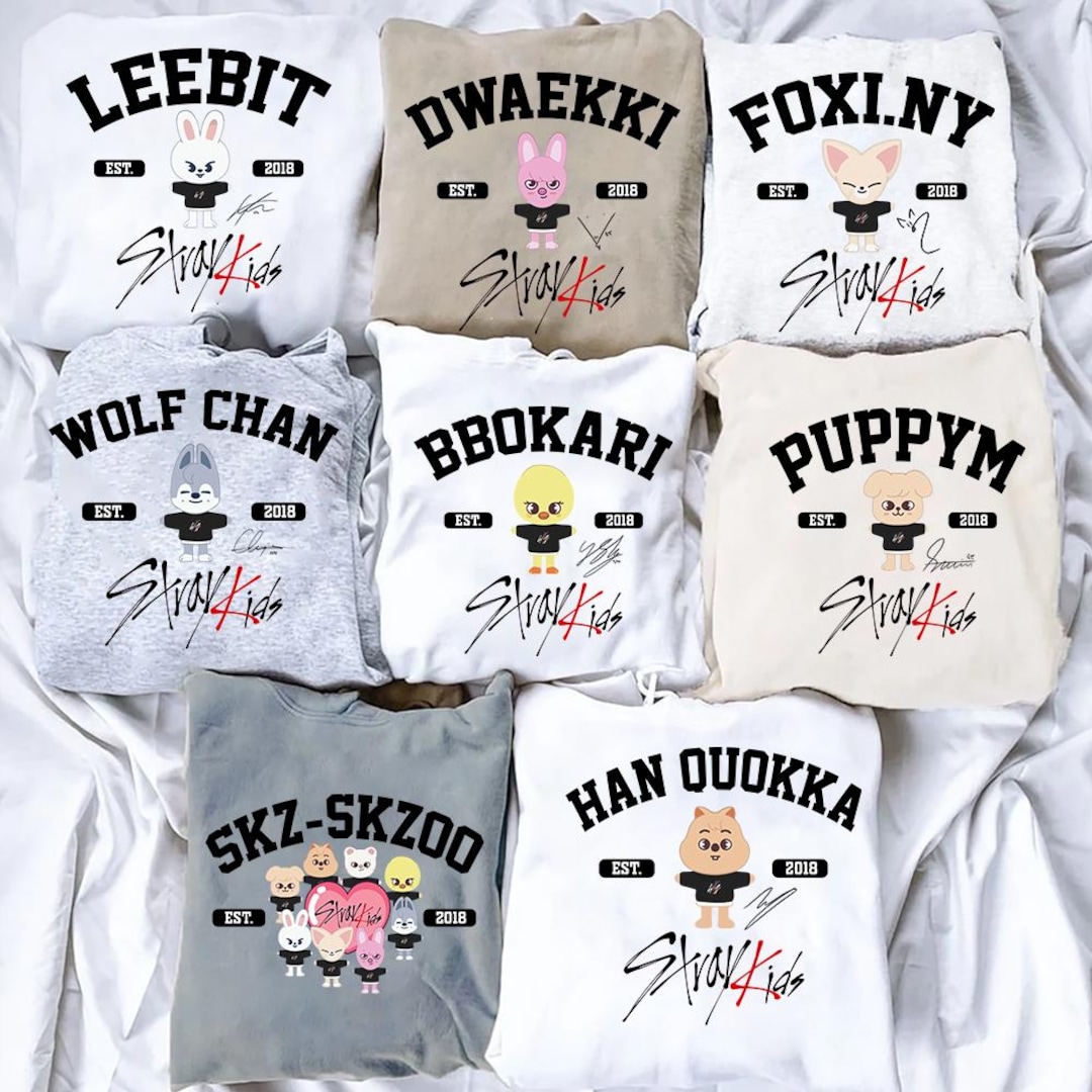 SKZOO Stray Kids Member Group,skzoo Characters Sweatshirt,stray Kids ...