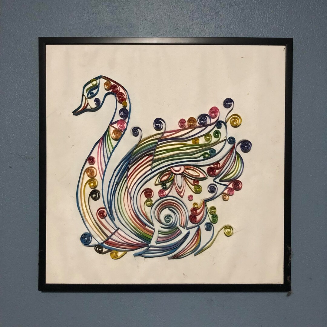 Handcrafted Quilled Paper Swan Wall Art - Etsy