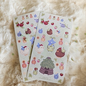 Stardew Valley Junimo Sticker Sheet | Junimos Harvesting, Chicken, Hut ...
