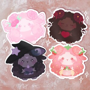 Fairy Tale Stickers Cute Fluffy Sheep Witch, Vampire, Fairy, Strawberry ...