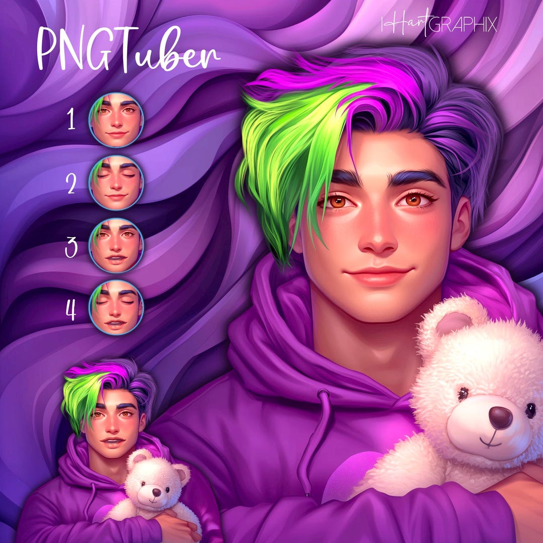 Male Vtuber Pngtuber | Vtuber Model | Twitch | Vtuber Assets | Digital ...