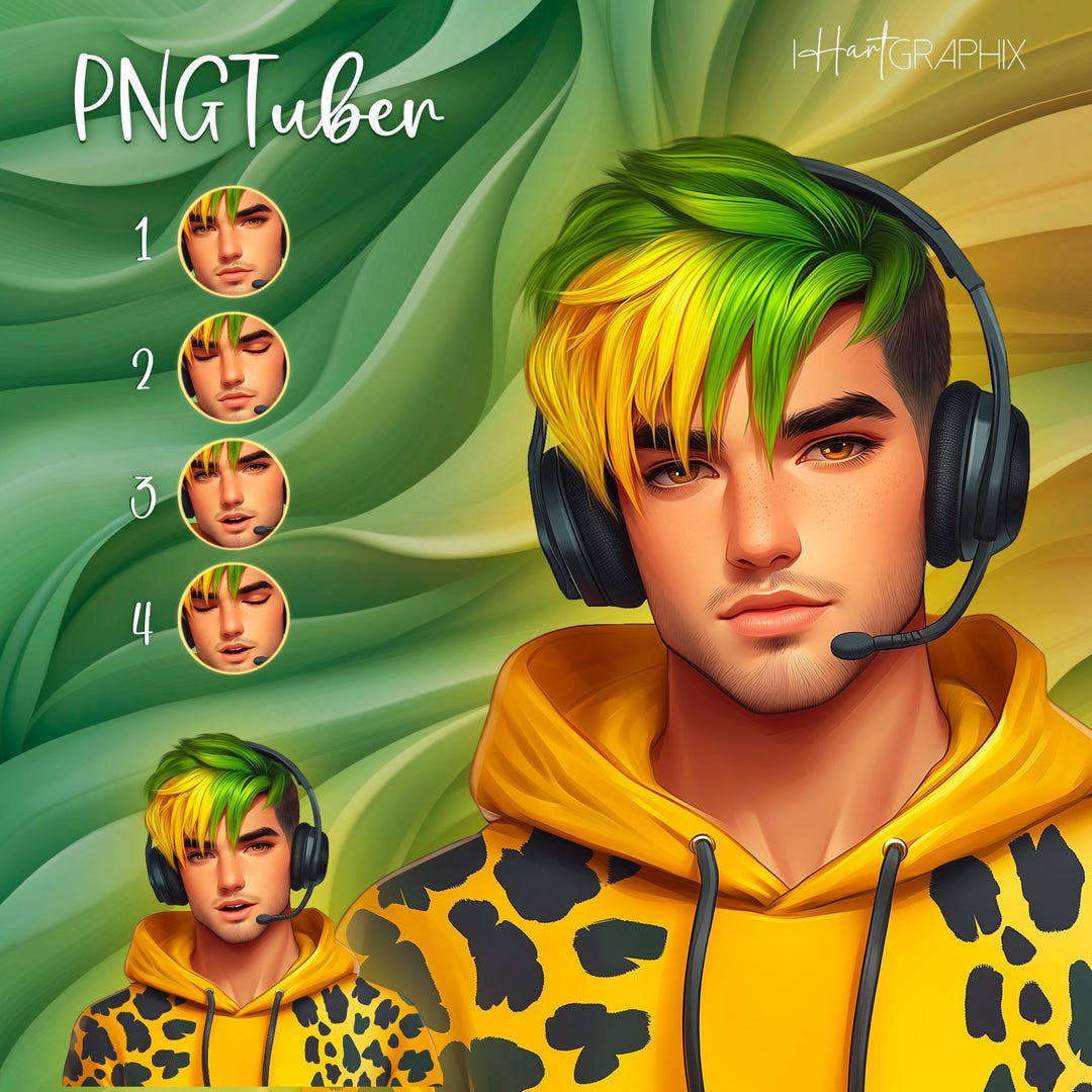 Male Vtuber Pngtuber | Vtuber Model | Twitch | Vtuber Assets | Digital ...