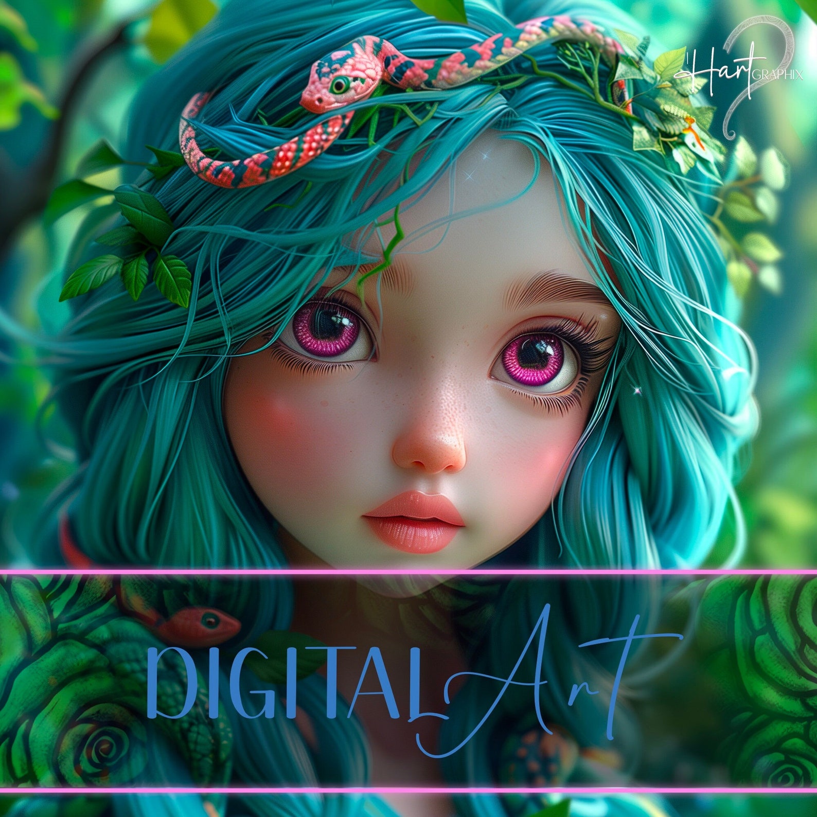 Digital Artwork INSTANT DOWNLOAD Print Canvas Poster Art Digital Jungle ...