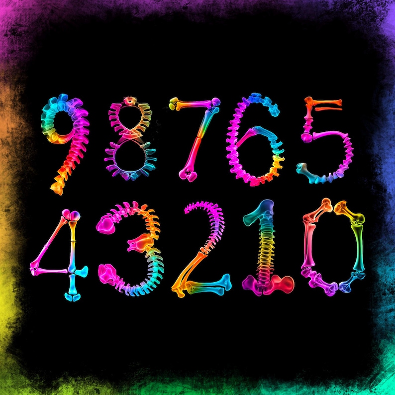 X-RAY Alphabet Numbers Punctuation INSTANT DOWNLOAD Clip Art Print Fun ...