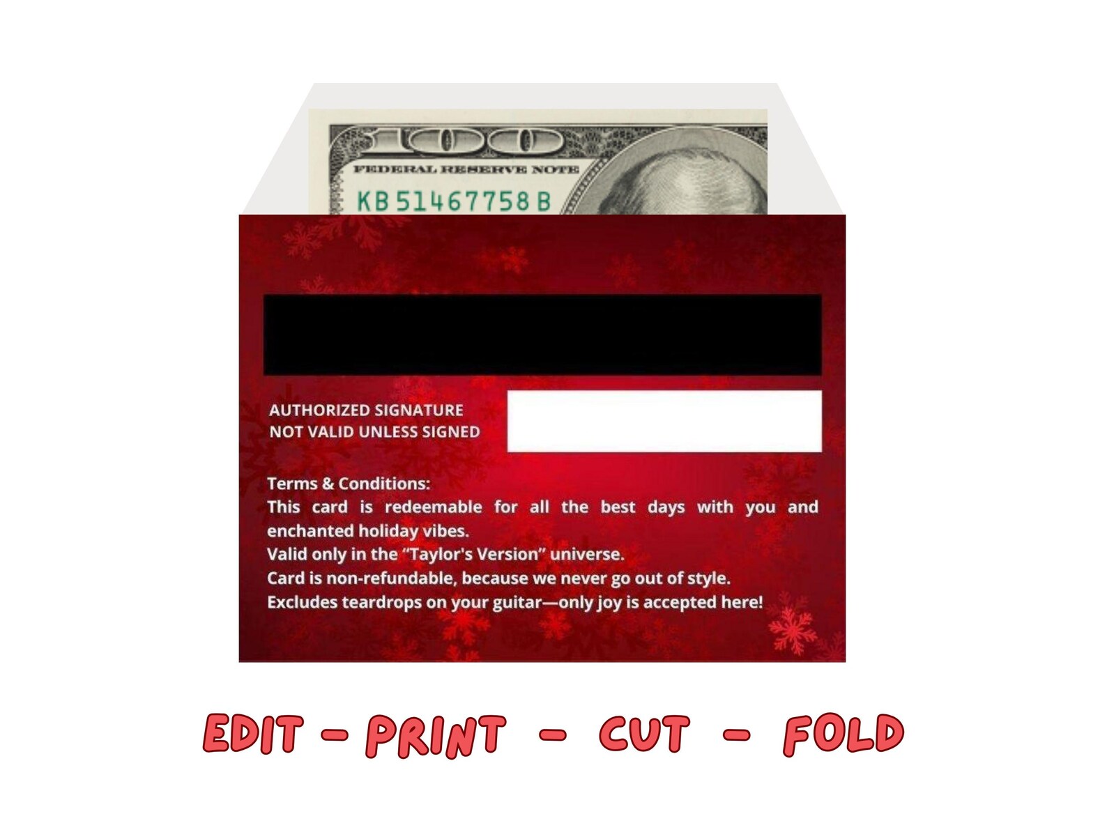 Christmas Money Envelopes Credit Card ATM Style L Edit in Canva ...