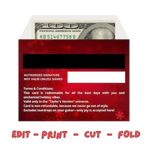 Christmas Money Envelopes Credit Card ATM Style L Edit in Canva ...