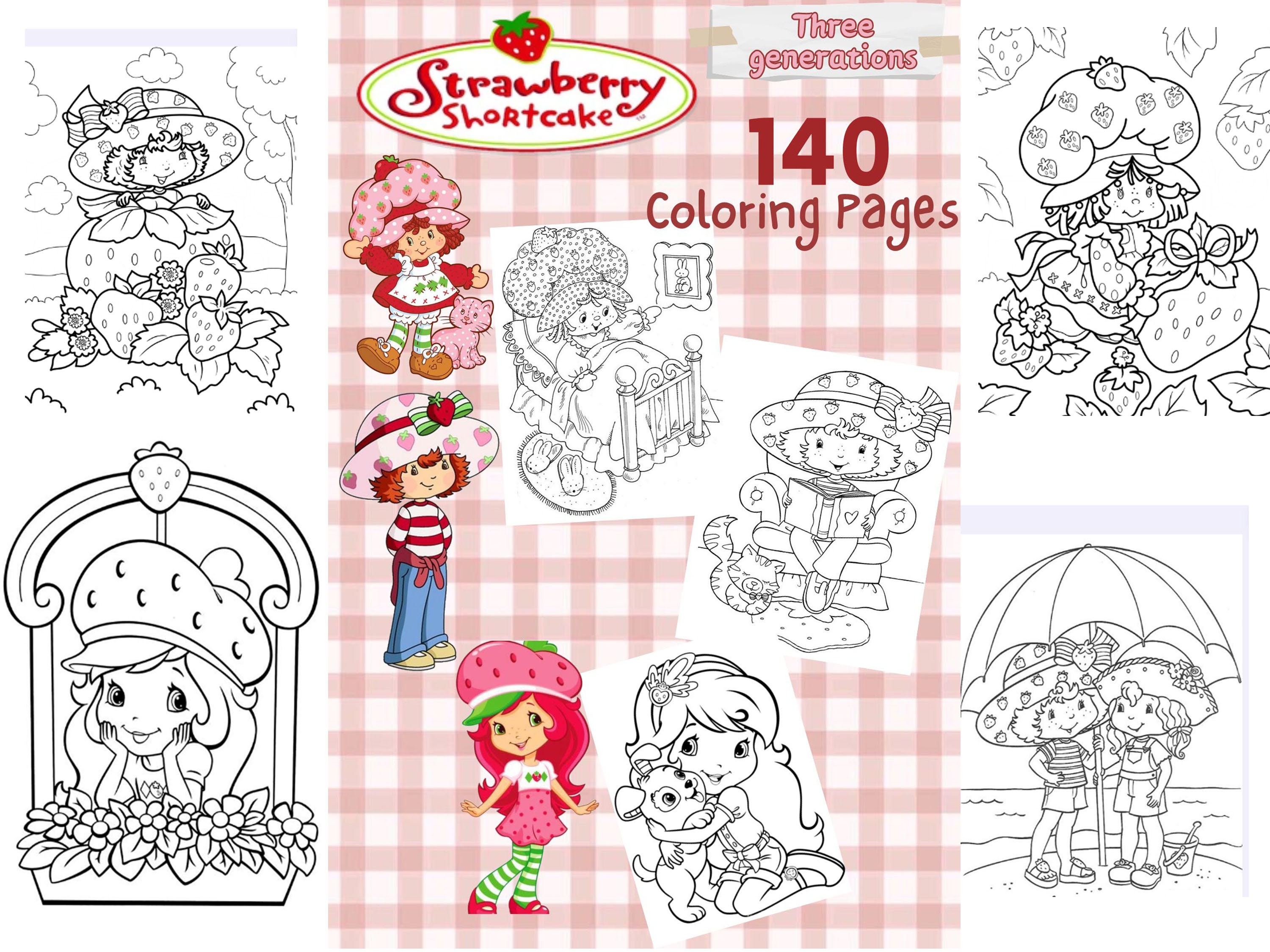 Kawaii Strawberry Shortcake Coloring Pages for Kids & Adults L ...