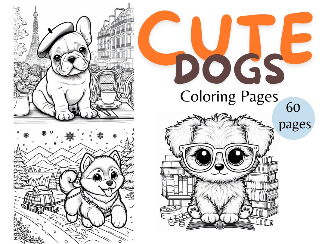 Printable Dog Coloring Book L Relaxing & Fun for All Ages L Kids ...