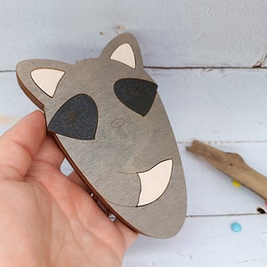 Wooden Scissor Case, Storage Box for Scissors, Scissor Holder Raccoon ...