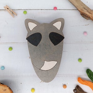 Wooden Scissor Case, Storage Box for Scissors, Scissor Holder Raccoon ...