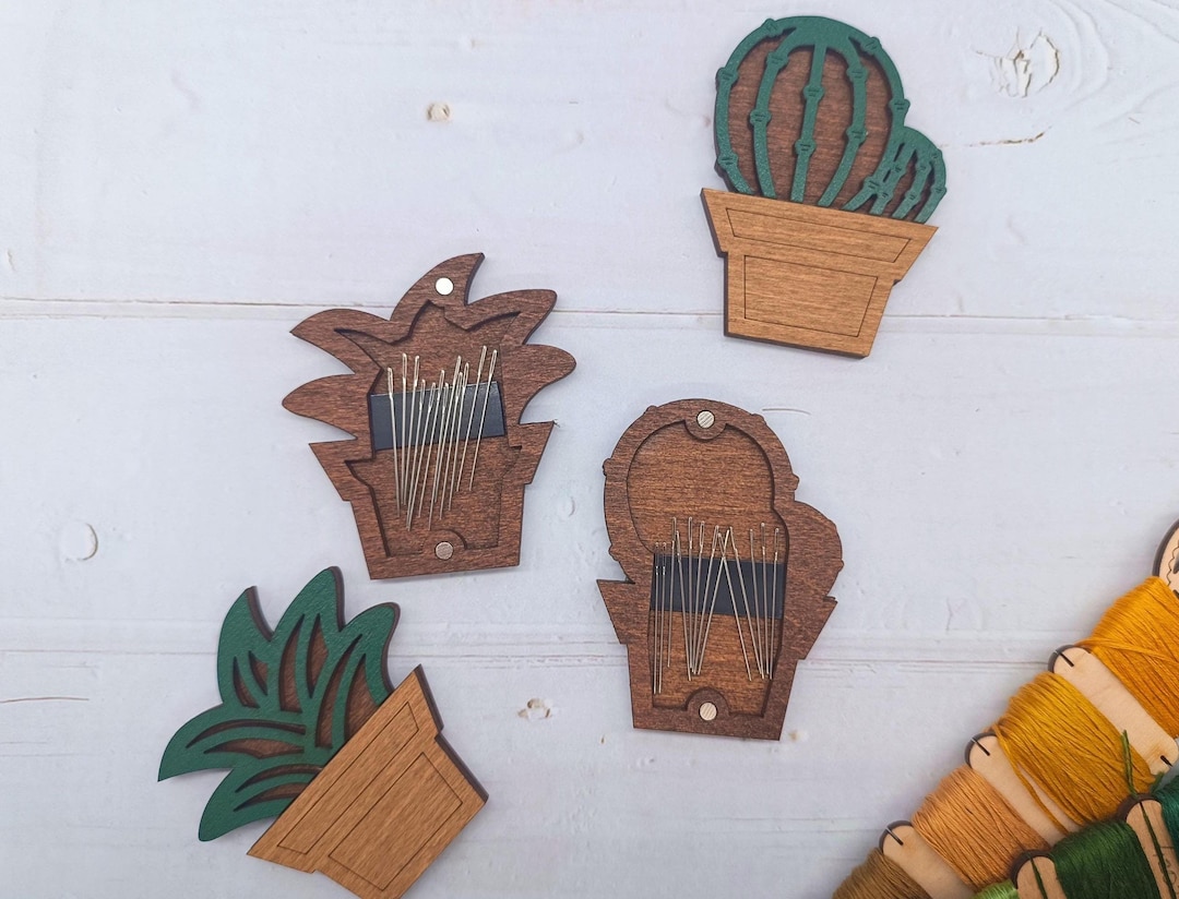 Wooden Needle Case, Magnetic Needle Case, Wooden Needle Organizer ...