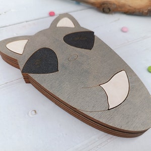 Wooden Scissor Case, Storage Box for Scissors, Scissor Holder Raccoon ...