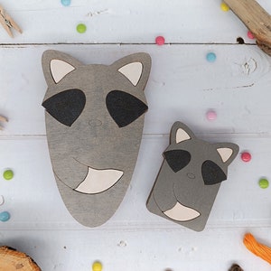 Wooden Scissor Case, Storage Box for Scissors, Scissor Holder Raccoon ...