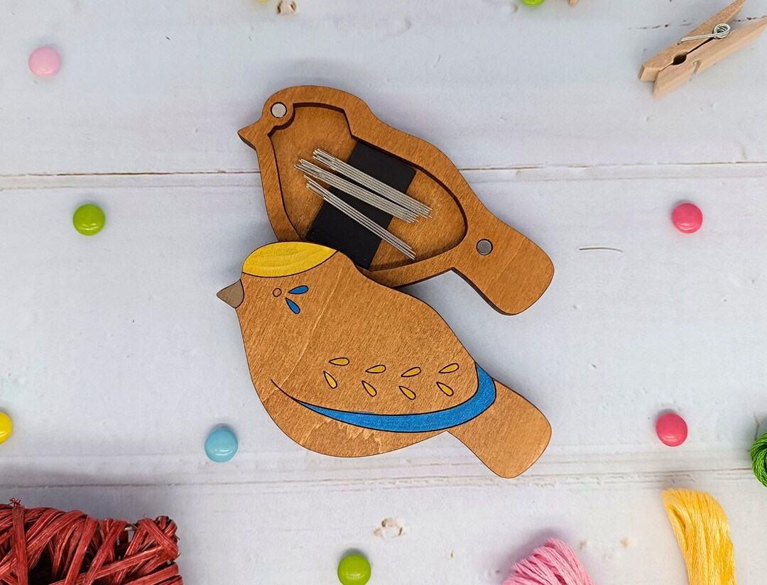 Wooden Needle Case, Magnetic Needle Case, Wooden Needle Organizer ...