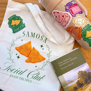 Samosa Social Club - Samosa Tote, Desi, Food Sticker, Snacks Stickers ...