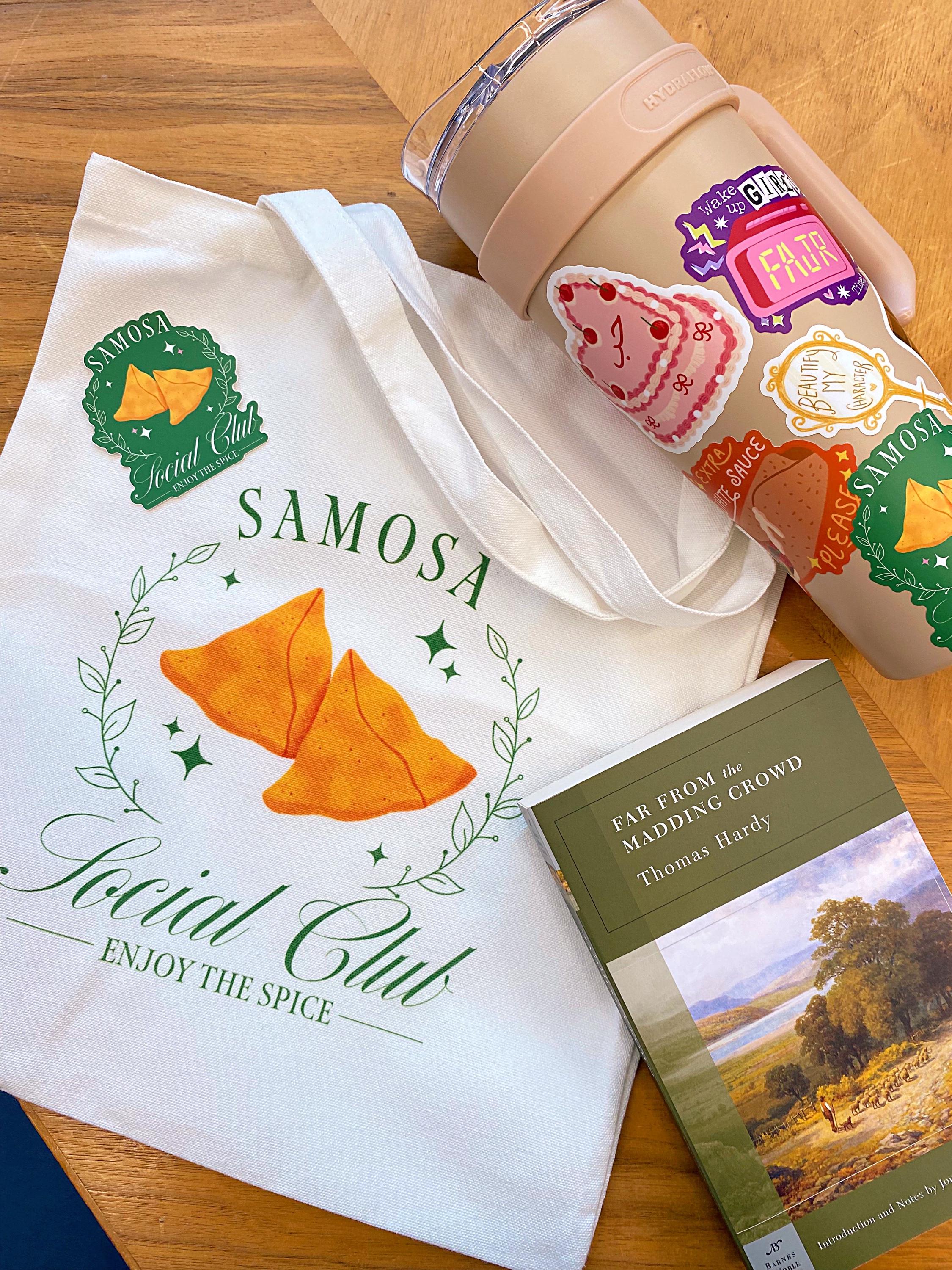 Samosa Social Club - Samosa Tote, Desi, Food Sticker, Snacks Stickers ...
