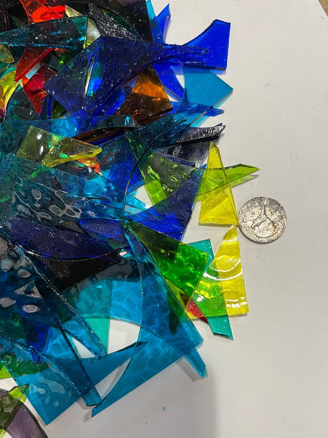 5 Pounds, Stained Glass, Mosaics, Scrap Glass, Free Shipping - Etsy