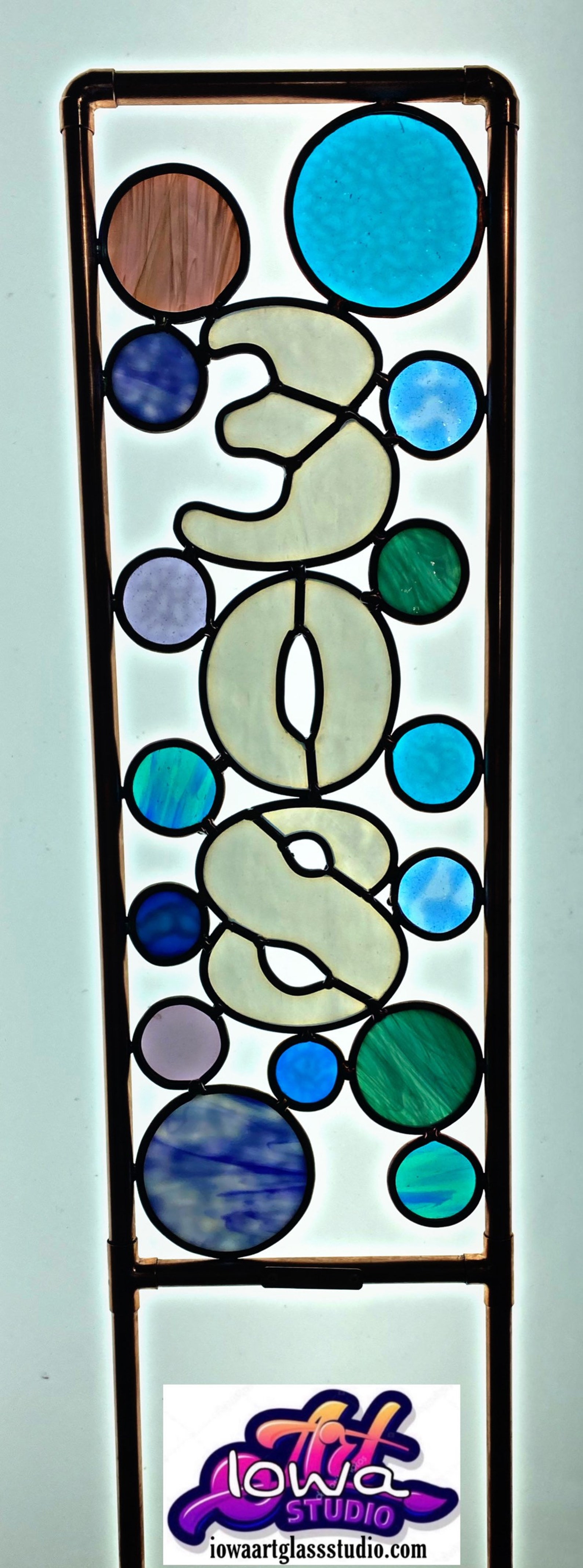 Stained Glass Custom House Number Stained Glass and Copper - Etsy