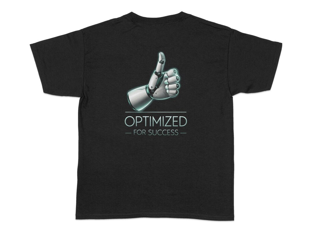 Robotic Thumbs up T-shirt, Optimized for Success Graphic Tee ...