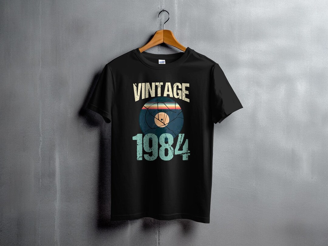 Vintage 1984 Vinyl Record Design T-shirt, Retro Music Lover Gift, Born ...