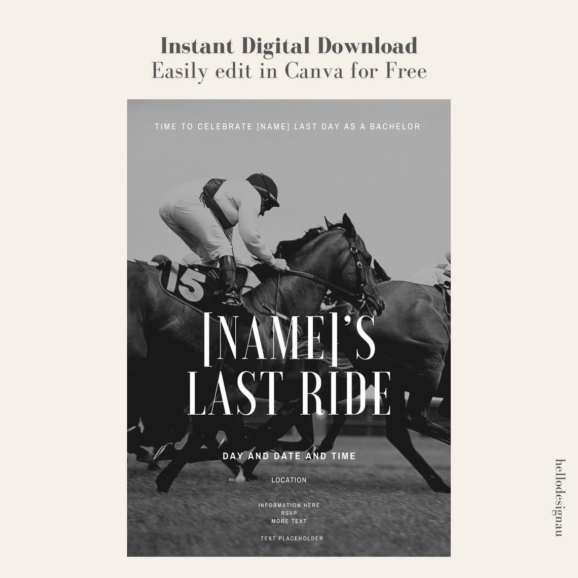 Bucks Party Invitation Template | Customisable Digital Invite for Groom ...