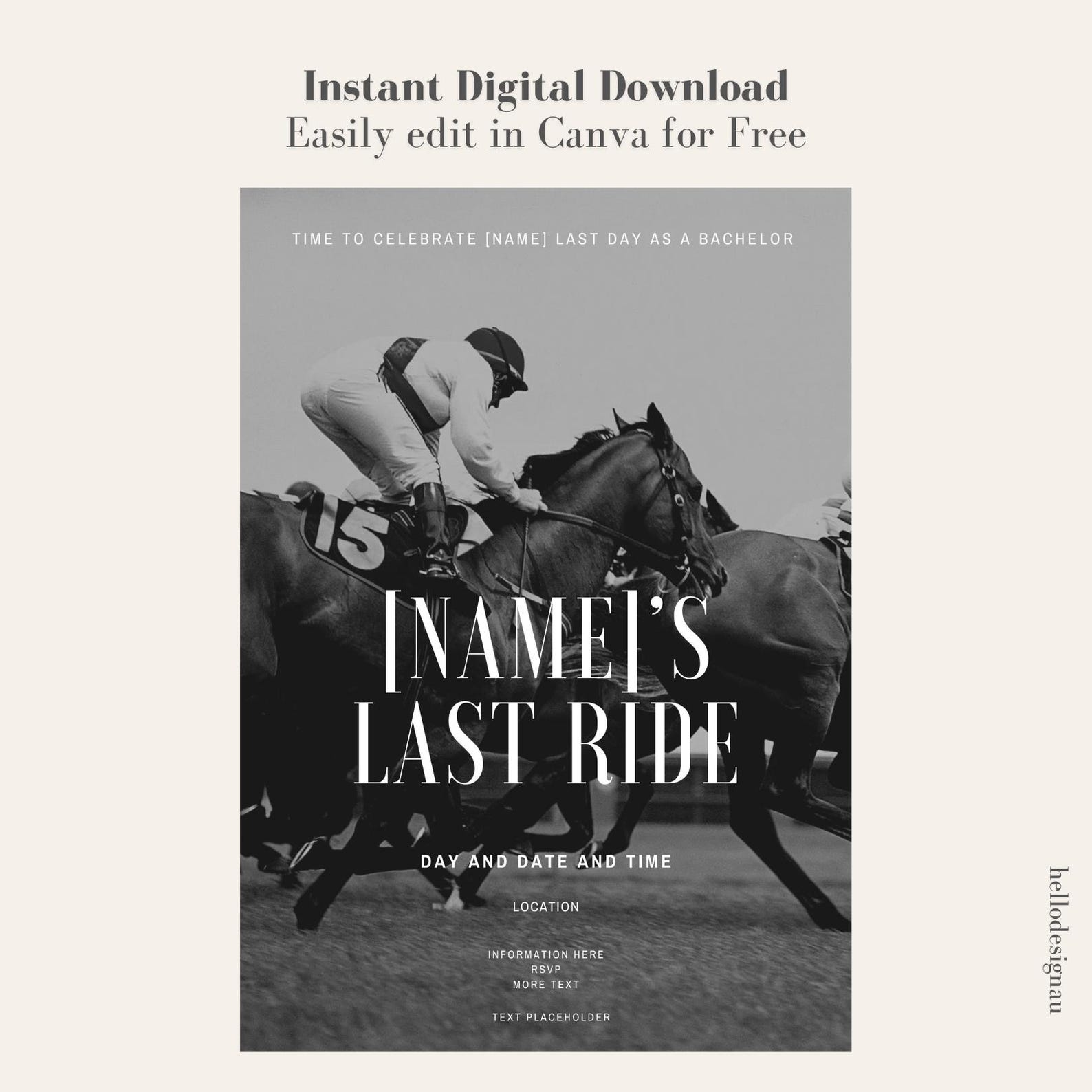 Bucks Party Invitation Template | Customisable Digital Invite for Groom ...