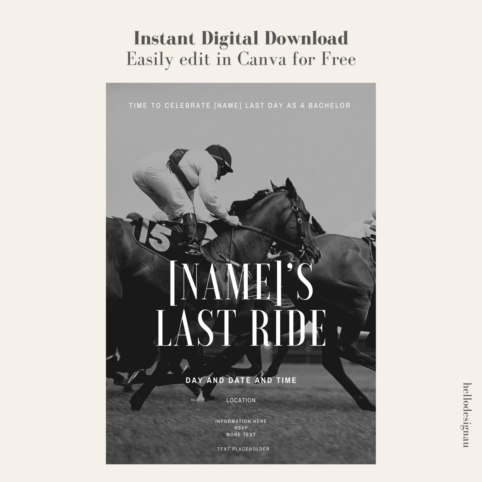 Bucks Party Invitation Template | Customisable Digital Invite for Groom ...