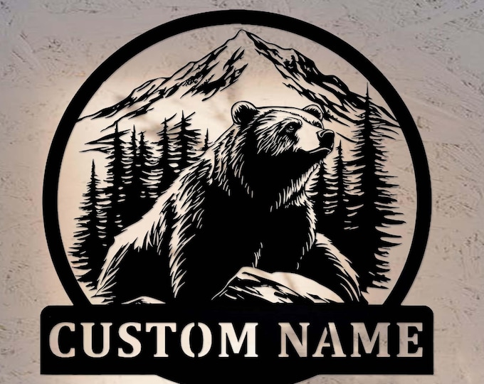 Bear Den Sign, Hunting Lodge Decor, Cabin Bear Sign, Bear Den Wall ...
