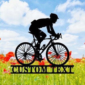 Custom Road Bike Metal Sign,man Road Bike Racing Wall Ar,personalized ...