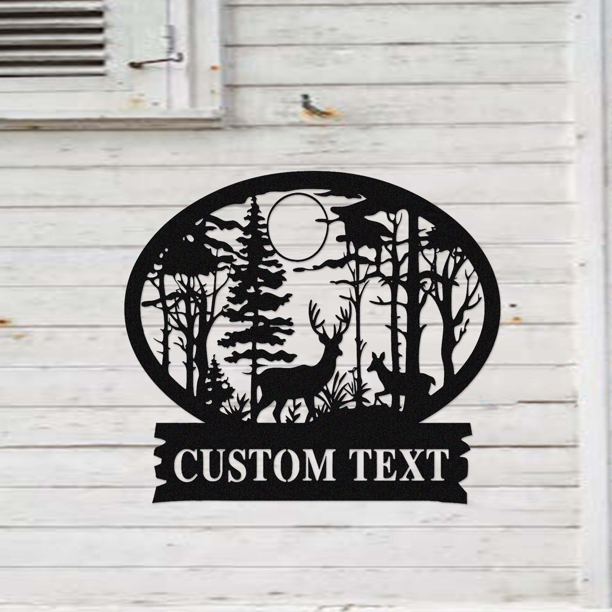Custom Deer Metal Sign,deer Buck Cabin Sign,personalized Deer Name Sign ...