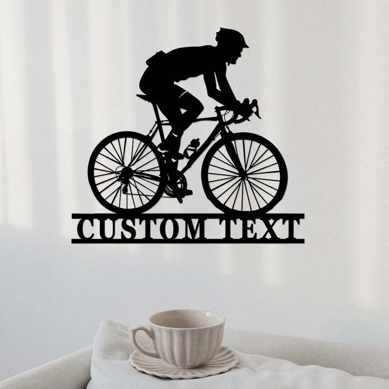 Custom Road Bike Metal Sign,man Road Bike Racing Wall Ar,personalized ...