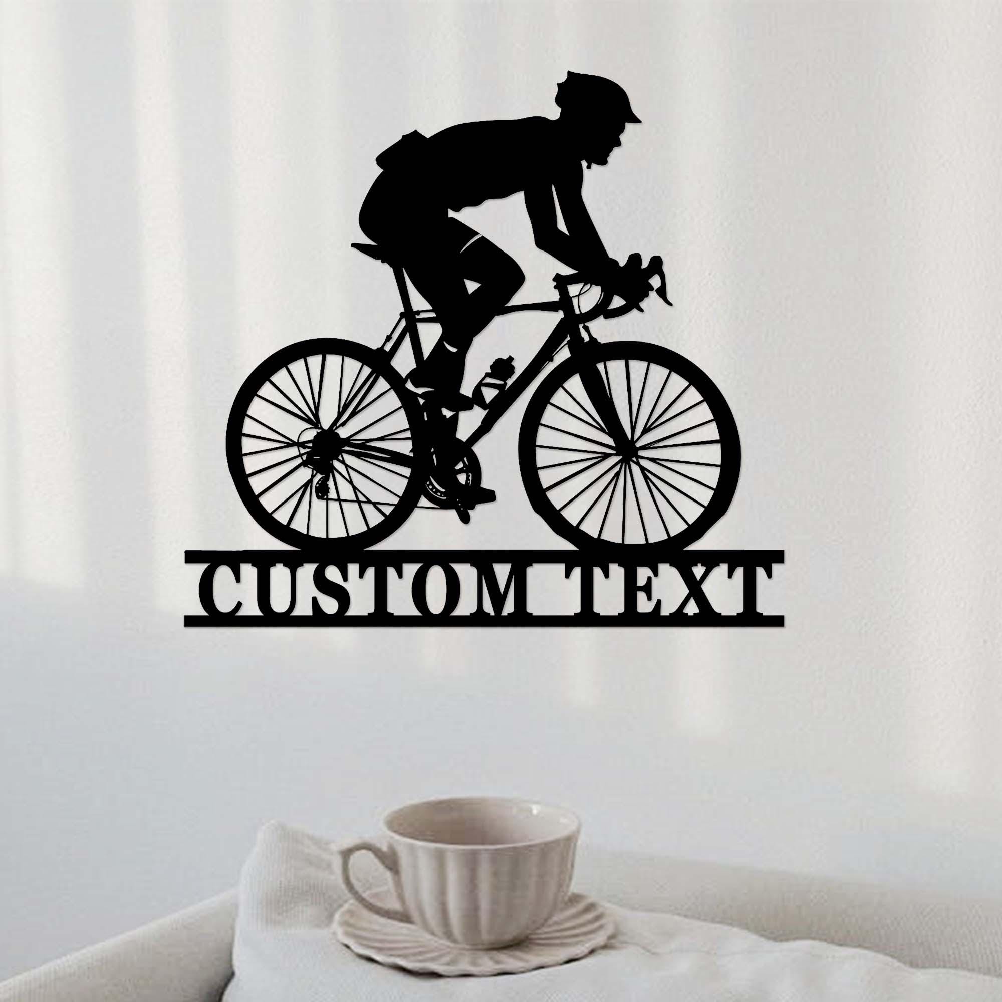 Custom Road Bike Metal Sign,man Road Bike Racing Wall Ar,personalized ...