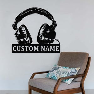 Custom Headphones Metal Sign,earphones Metal Wall Art,personalized ...