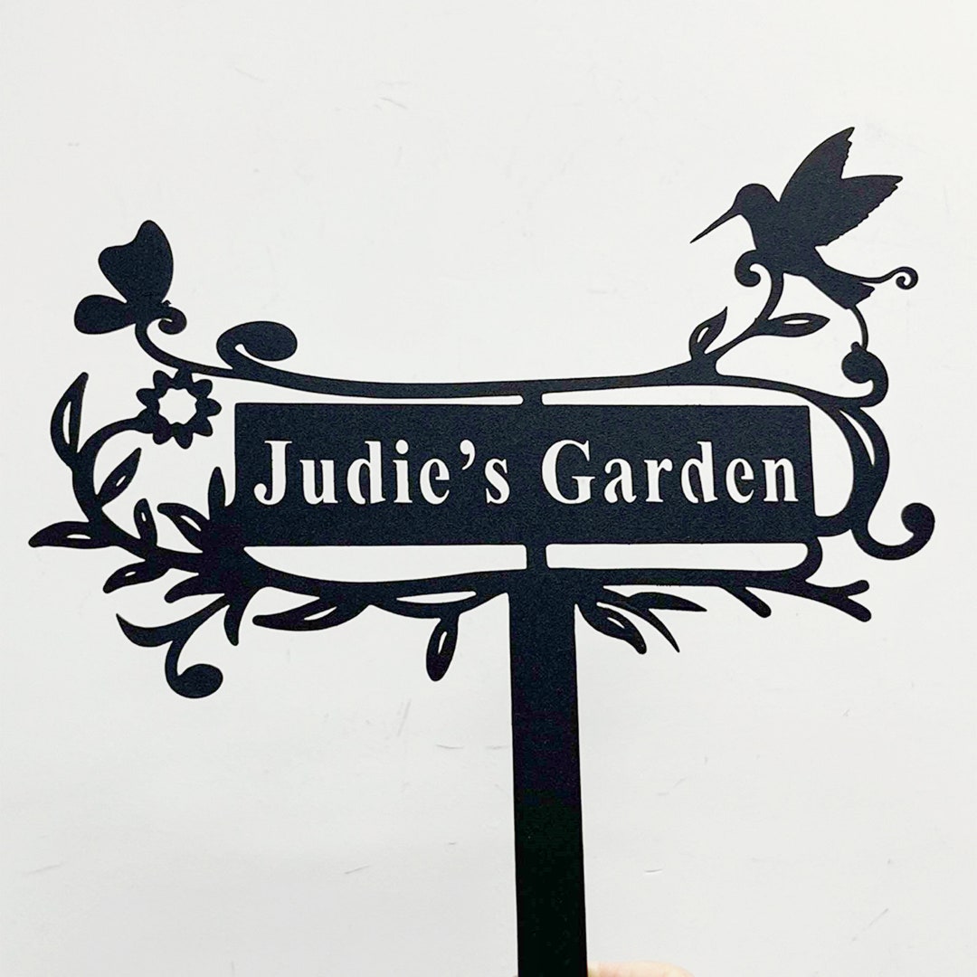 Personalized Metal Garden Sign,custom Garden Sign,bird Flower Garden ...