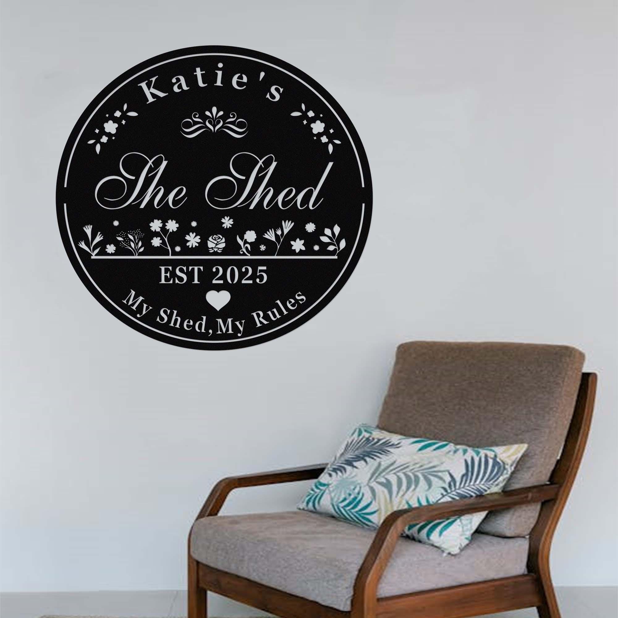 Custom She Shed Sign, Personalized Garden Shed Sign, She Shed Metal ...