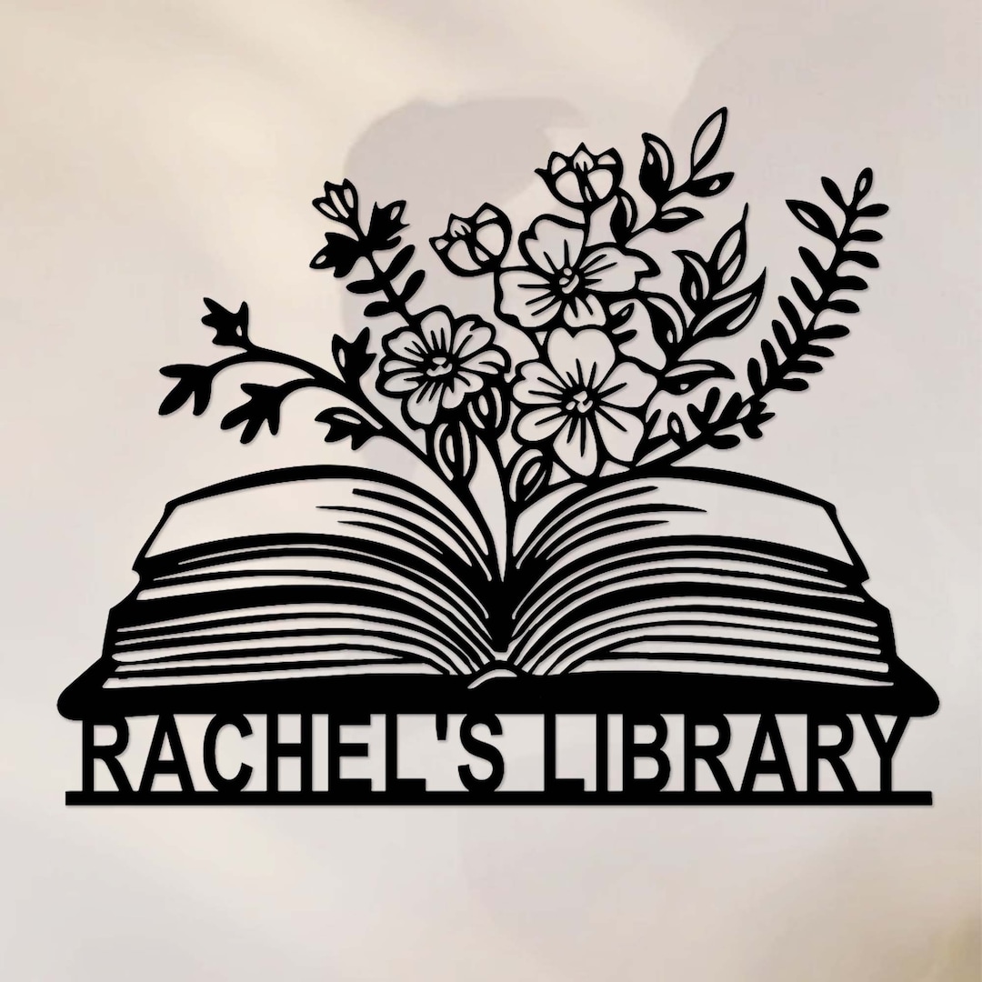 Personalized Library Sign,book Nook Sign,custom Books Metal Sign ...