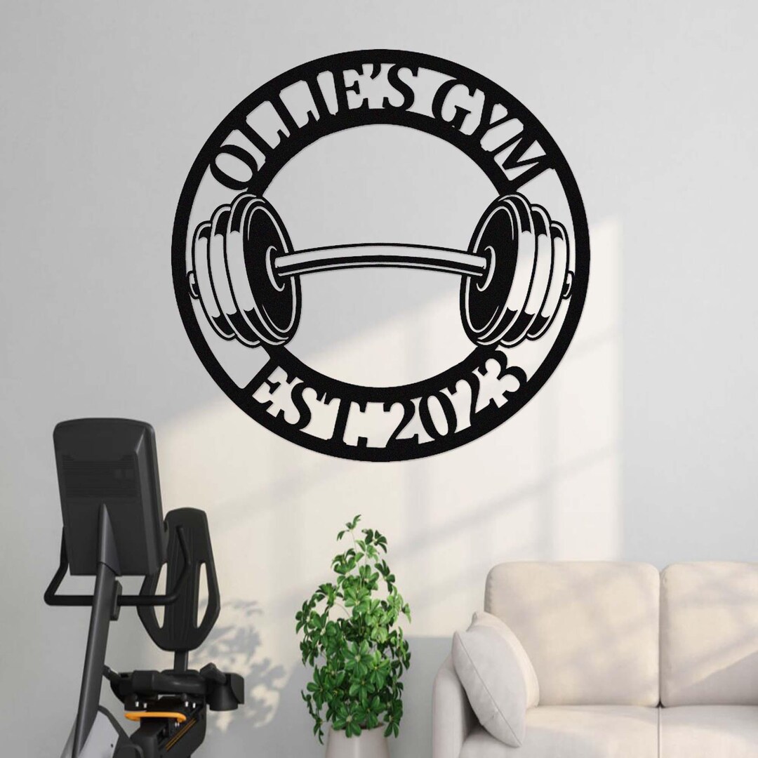 Custom Metal Gym Sign, Home Gym Wall Decor, Personalized Home Gym Sign ...