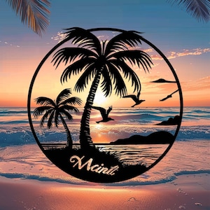 Custom Beach Palm Tree Sign,palm Tree Decor,personalized Beach House ...