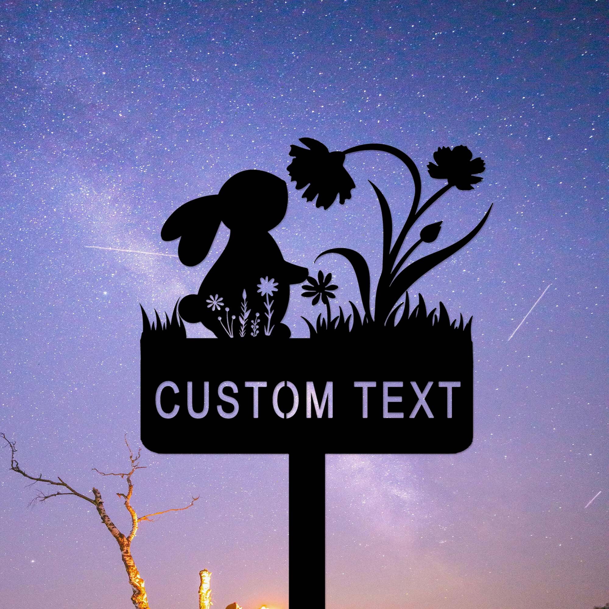 Personalized Bunny Memorial Stake,bunny Metal Grave Marker,custom ...