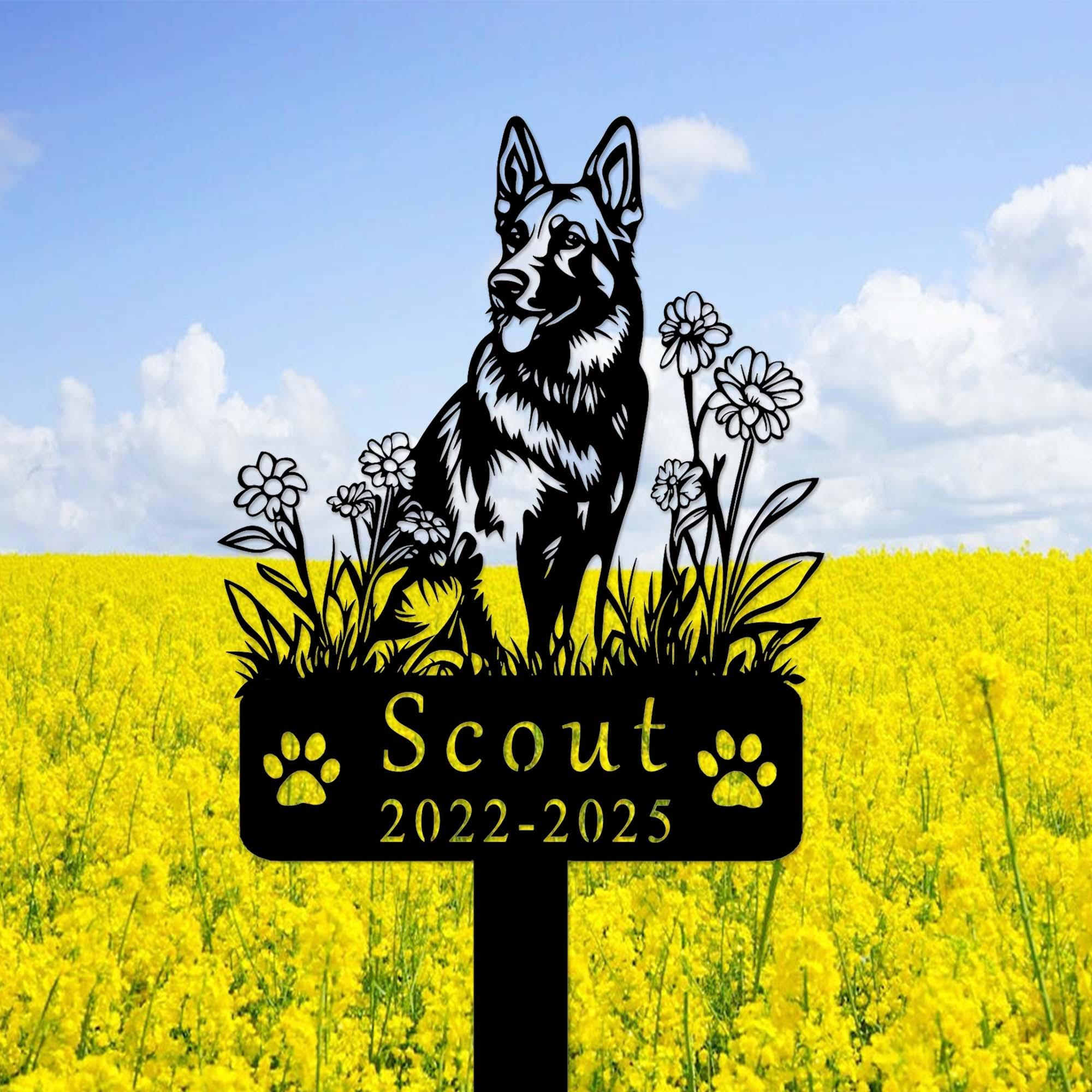 Personalized German Shepherd Memorial Stake,german Shepherd Metal Grave ...