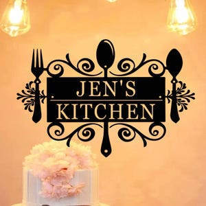 Custom Metal Kitchen Sign,kitchen Wall Art,personalized Kitchen Name ...
