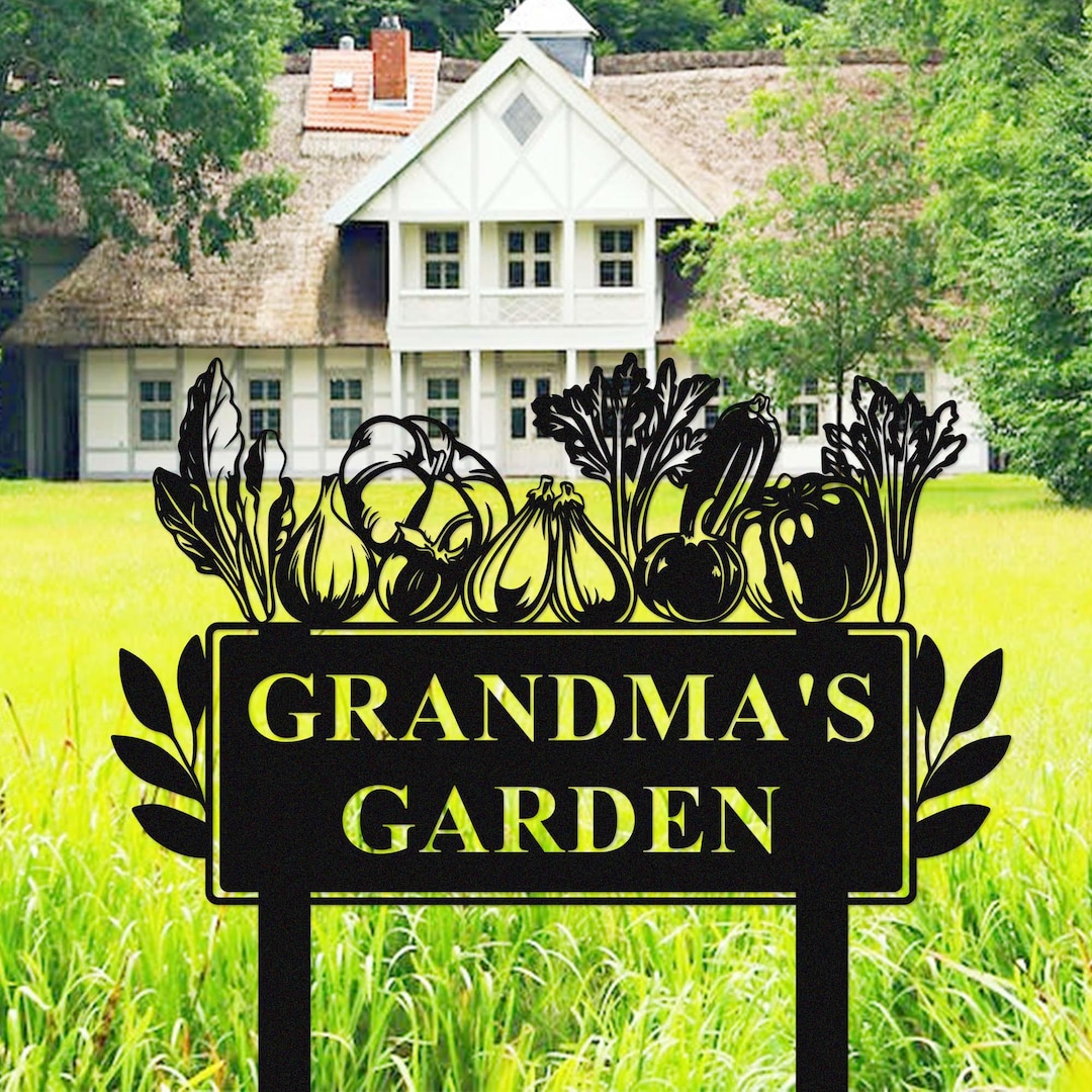 Personalized Metal Vegetable Garden Sign, Custom Veggies Garden Sign ...