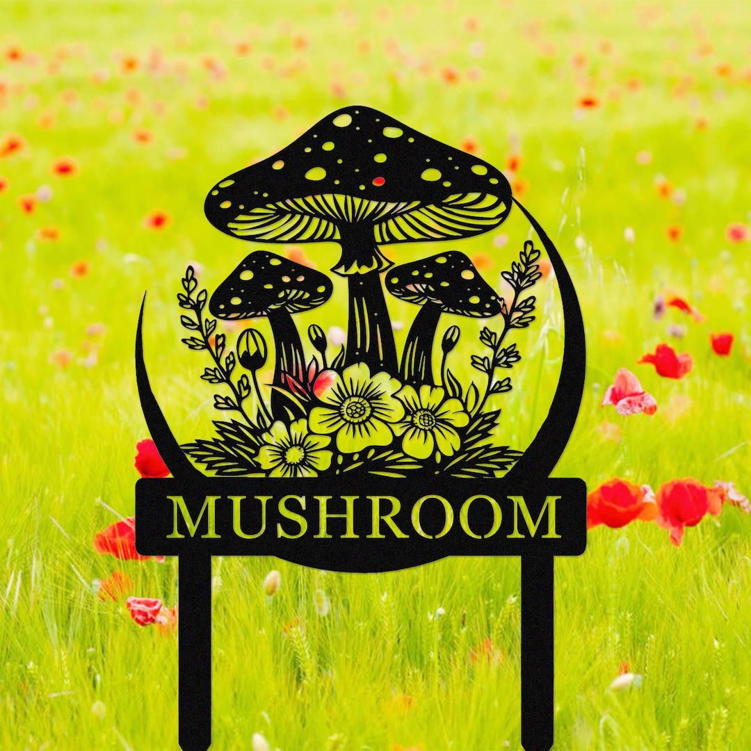 Personalized Mushrooms Metal Garden Sign,custom Garden Sign,mushrooms ...